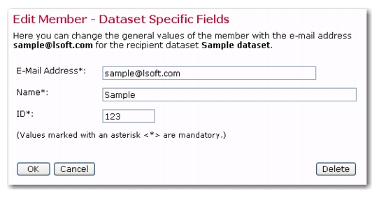Adding and Maintaining Dataset Members and List Subscribers